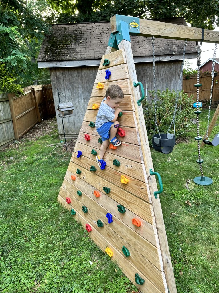 Adding a Climbing Wall to an A-frame Swing Set – Chuck Grimmett